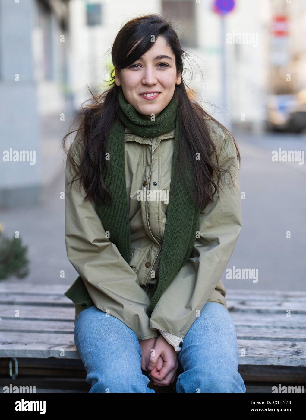 Austrian singer Oska (Maria Burger) during interview with Austria ...