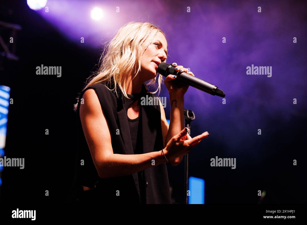 Austrian singer Lisa Pac during a concert on the "Redbull Stage" as ...