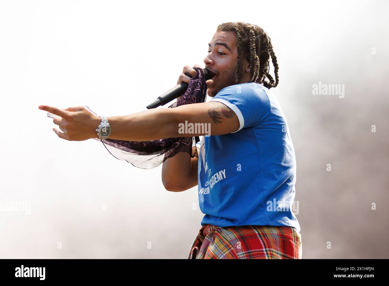 US-rapper 24kGoldn performing on "Space Stage" at the "Frequency 2022 ...