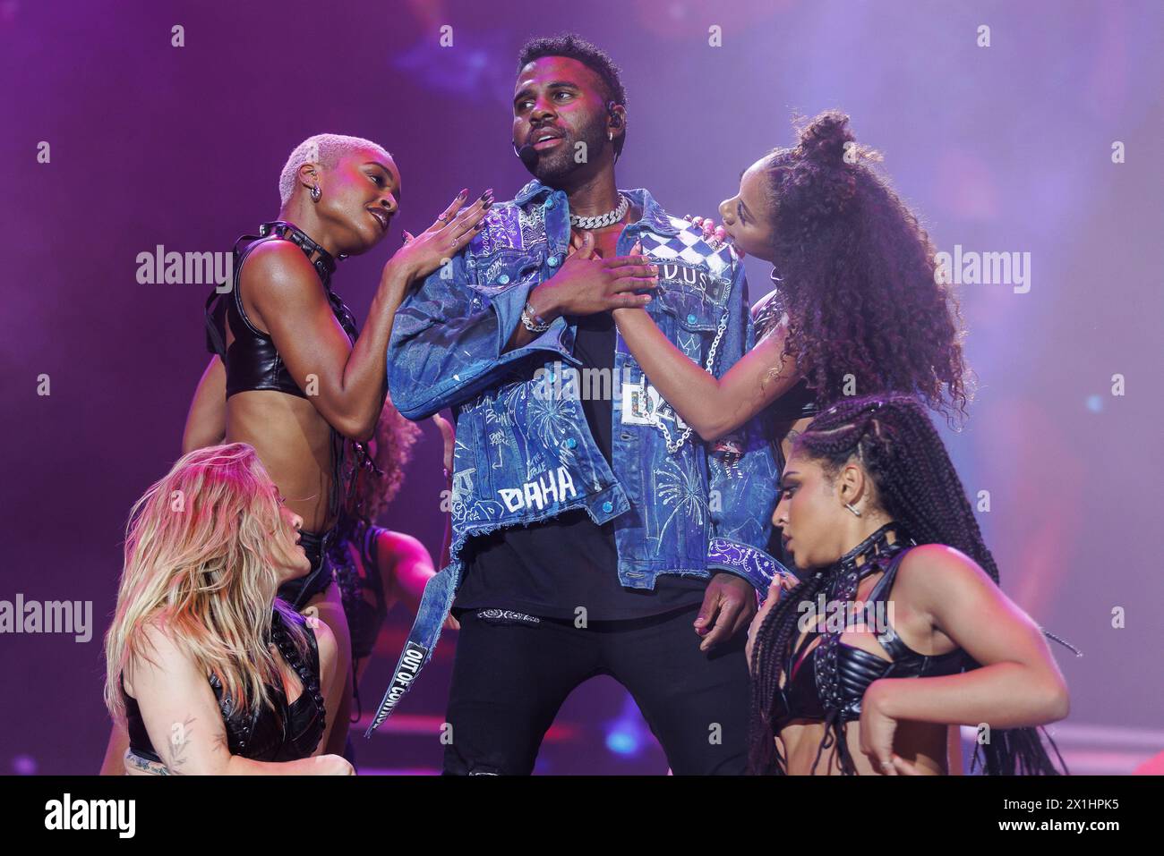US-singer Jason Derulo performing on "Space Stage" at the "Frequency ...