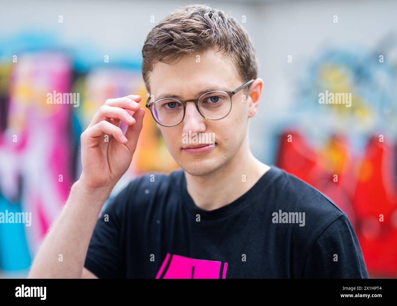 Austrian comedian Christoph Fritz during interview with Austria Presse ...