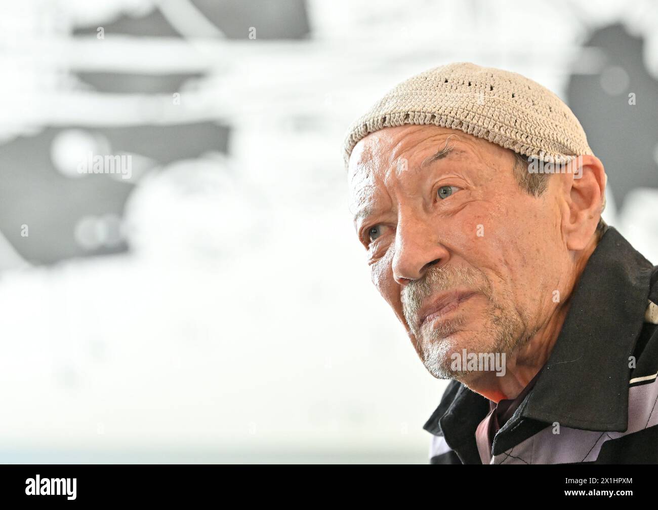 Austrian writer Julian Schutting during interview with Austria Presse ...