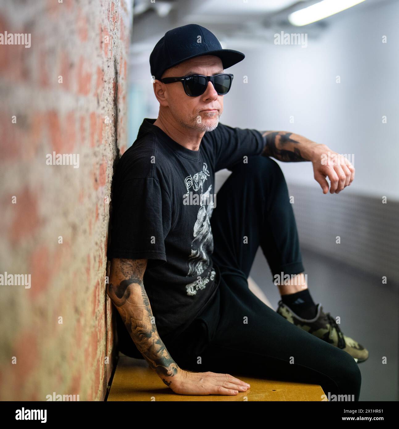 Singer Adam " Nergal " Darski of the band Behemoth during interview ...