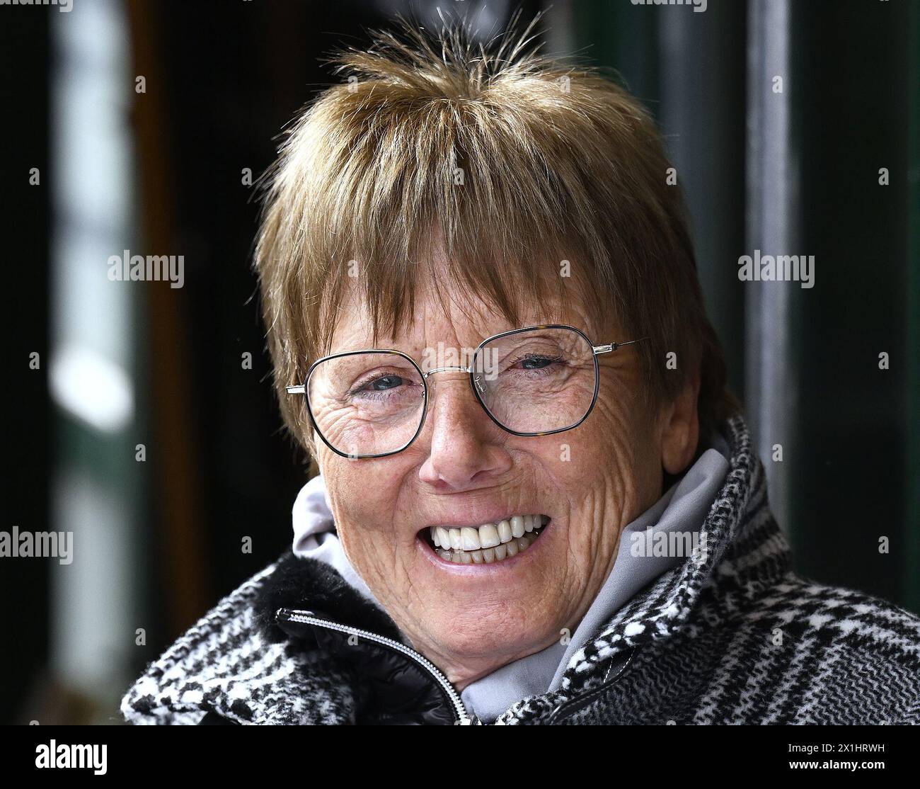 The Austrian ski legend Annemarie Moser-Proell during an interview with ...