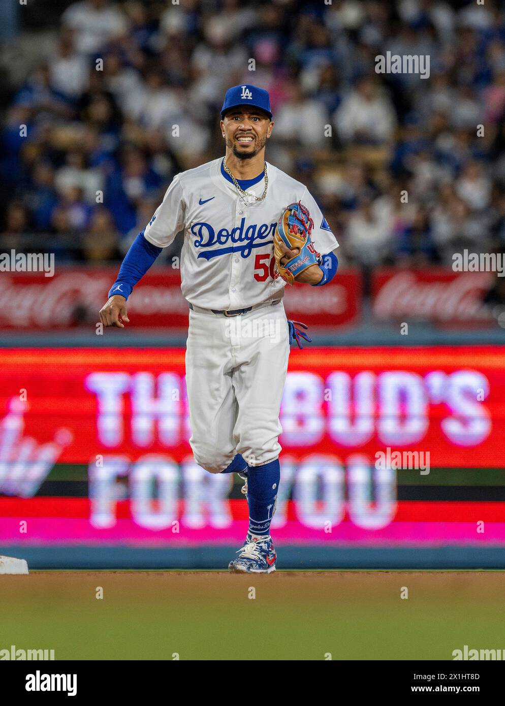 Los Angeles, California, USA. 16th Apr, 2024. MOOKIE BETTS went 5-for-5 ...