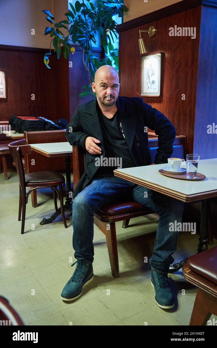 Austrian writer Thomas Glavinic during photo session at Cafe ...
