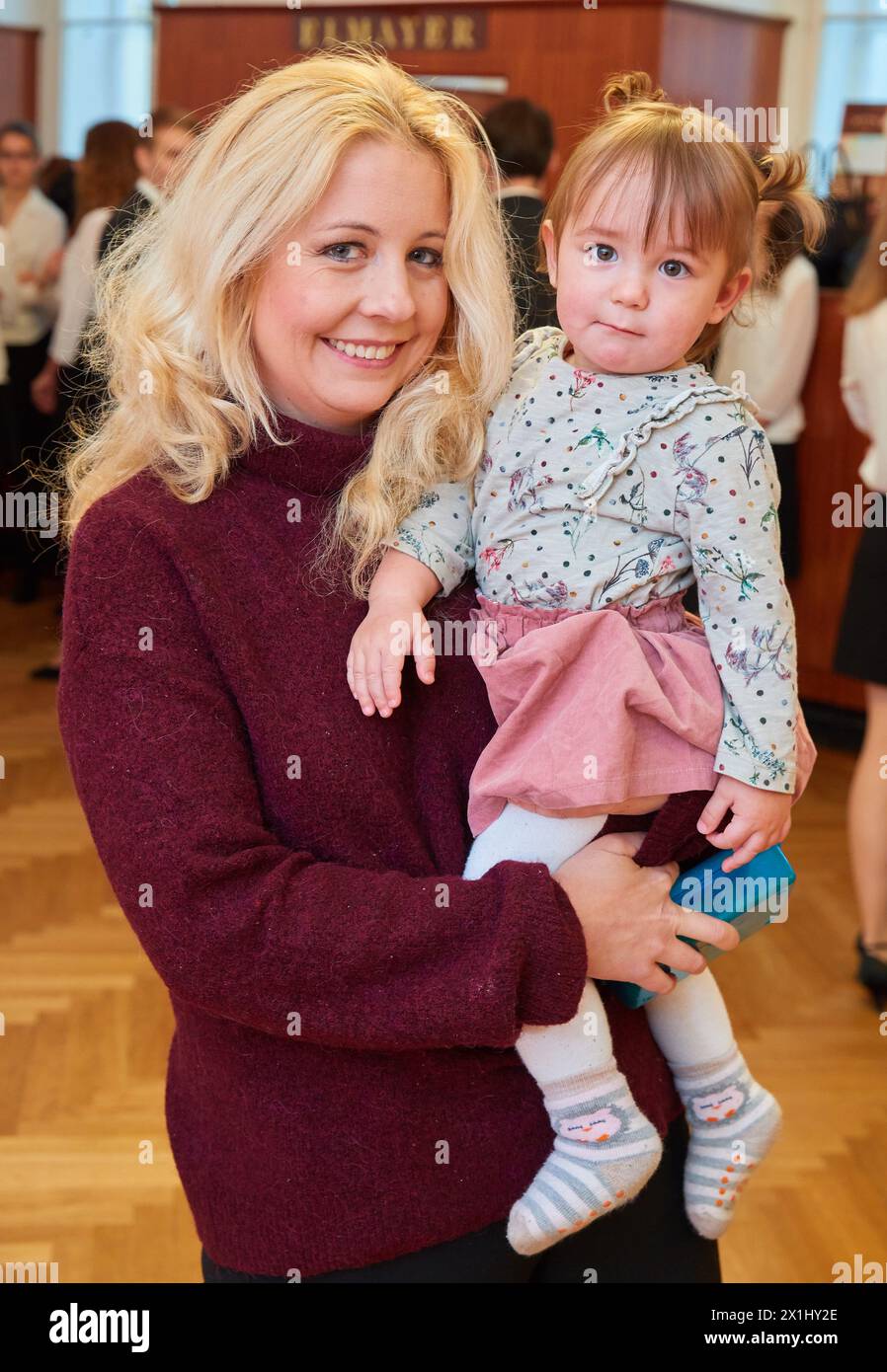 Iva SCHELL with her daughter Viktoria at Tanzschule Elmayer in Vienna ...