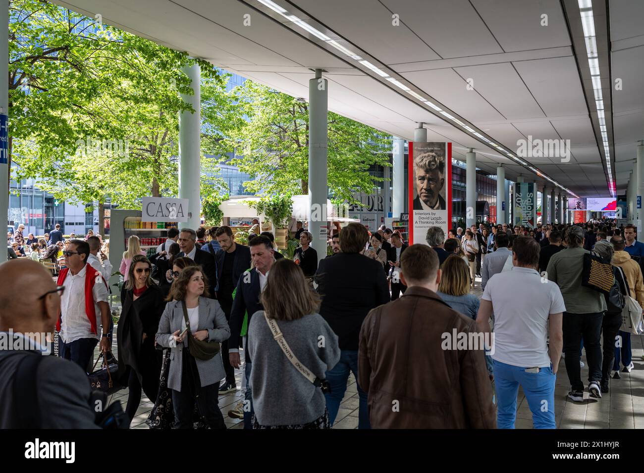 Milan, Italy - april 16 2024 -Salone del Mobile fair Milan design week ...