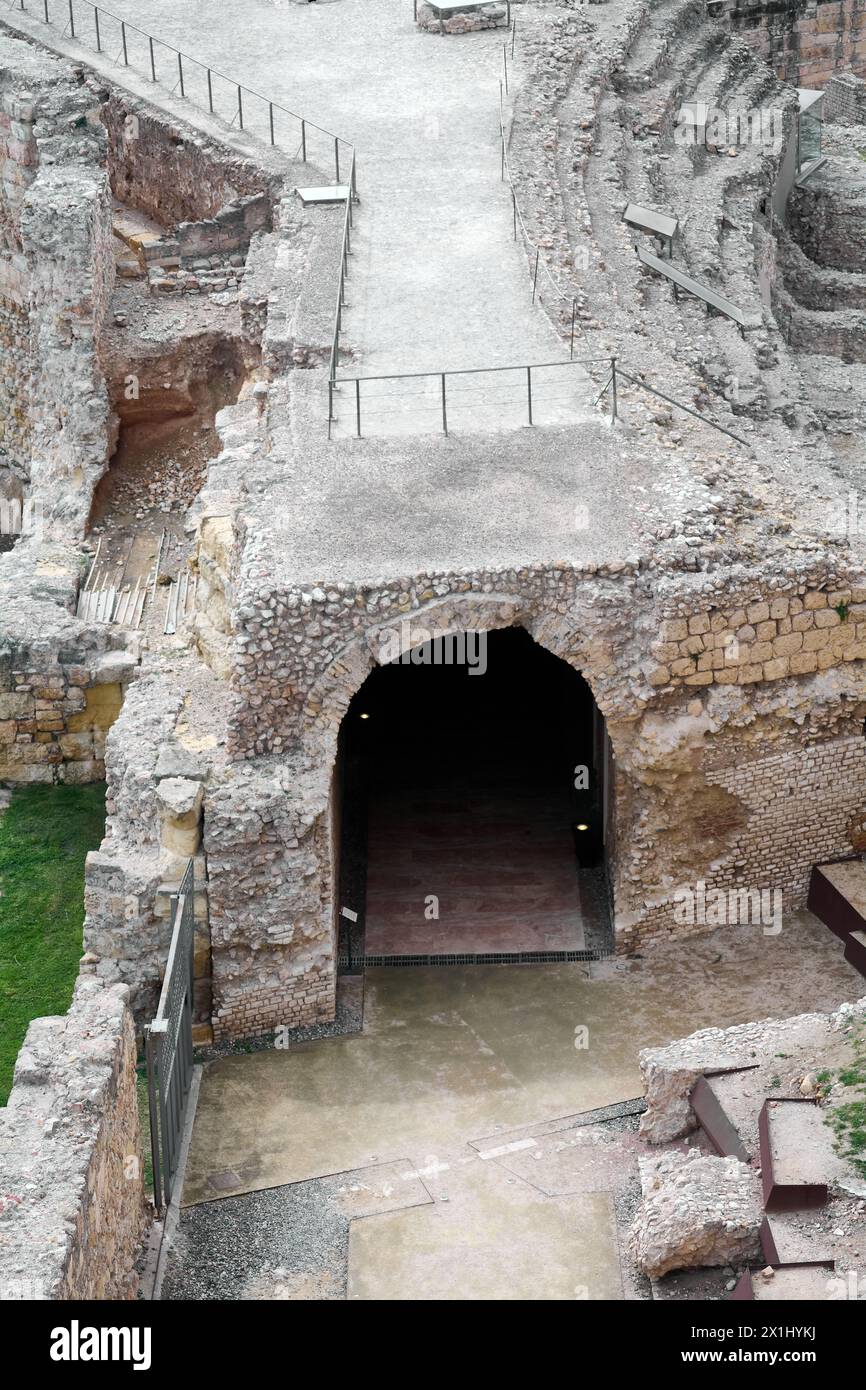 Image of an ancient stone-arched entrance part of the ruins of the ...