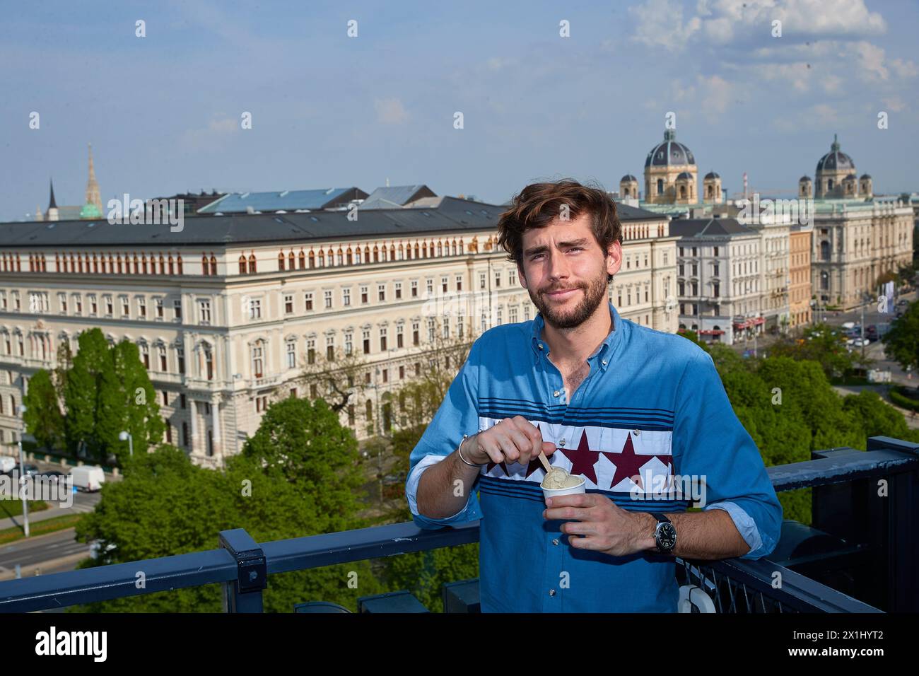 Spanish-German singer Álvaro Tauchert Soler during interview and ...