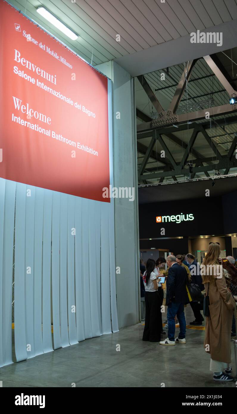 Milan, Italy - april 16 2024 -Salone del Mobile fair Milan design week ...