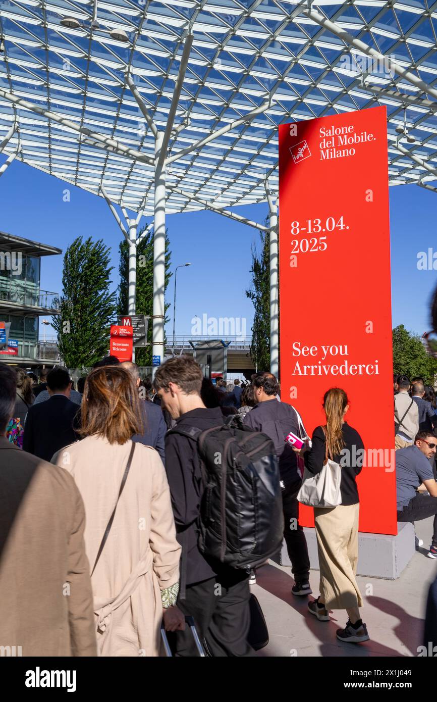 Milan, Italy - april 16 2024 -Salone del Mobile fair Milan design week ...