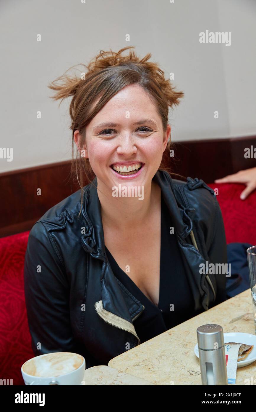 Emily COX during interview at Cafe Museum in Vienna, Austria, on 19 th ...