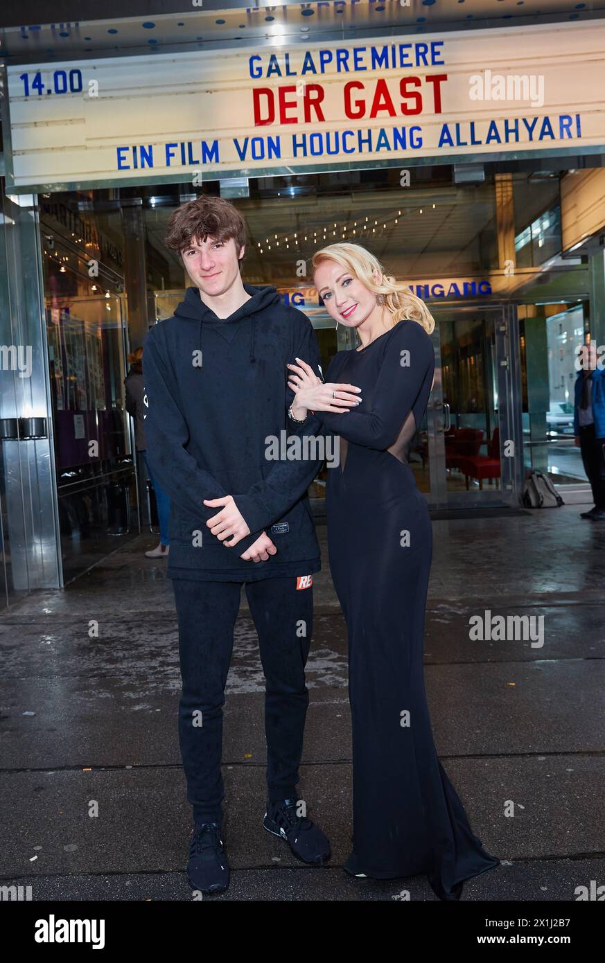Karina SARKISSOVA (R) and her son Gabriel (L) during film premiere of ...