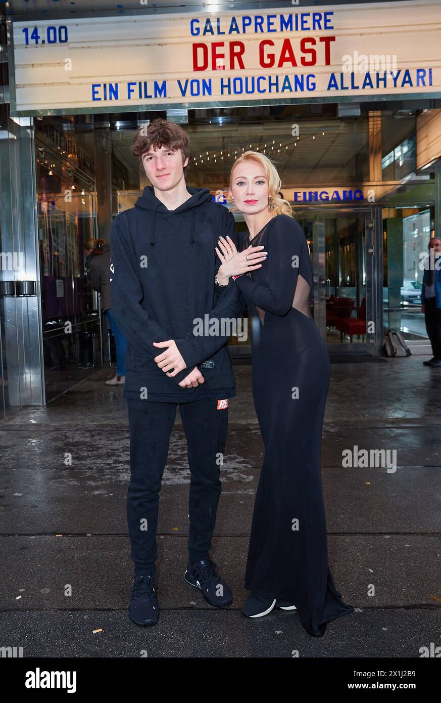 Karina SARKISSOVA (R) and her son Gabriel (L) during film premiere of ...