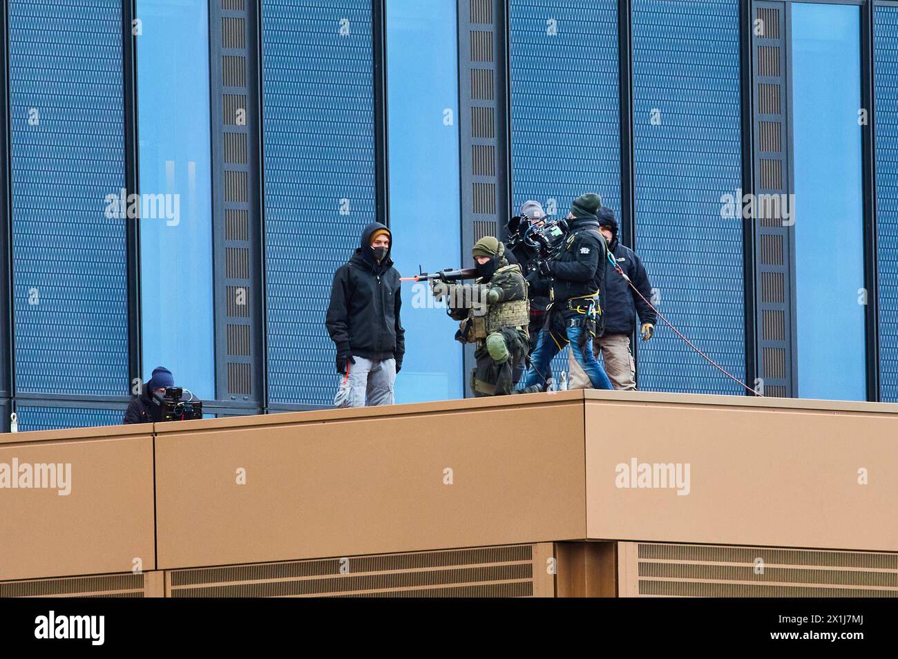 A police squad was shot at as action scene during filming of the ...