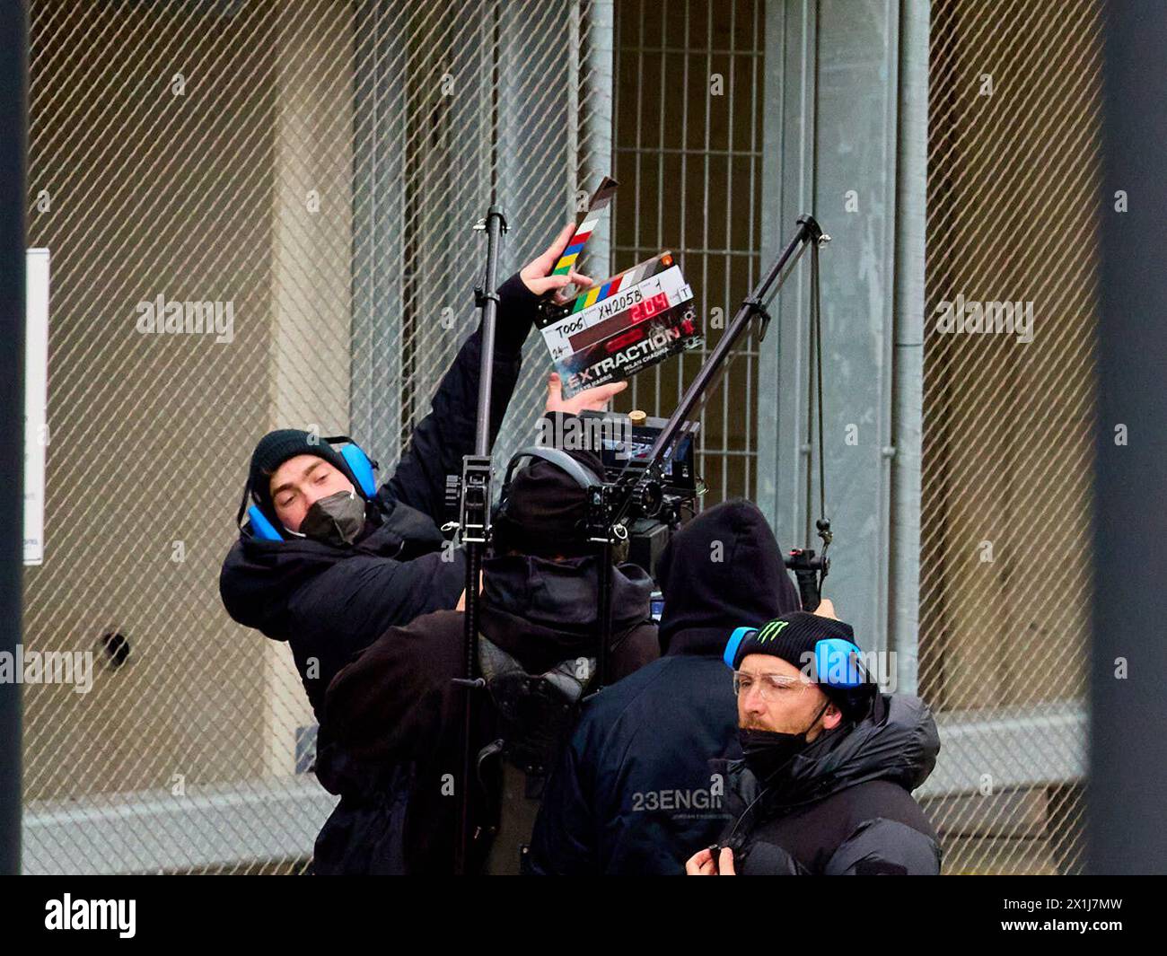 A police squad was shot at as action scene during filming of the ...