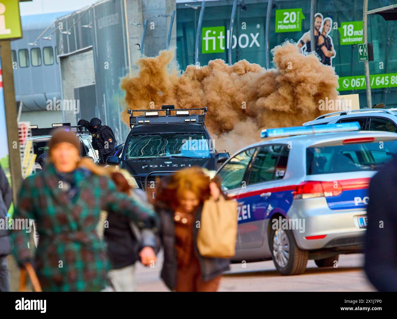 A police squad was shot at as action scene during filming of the ...