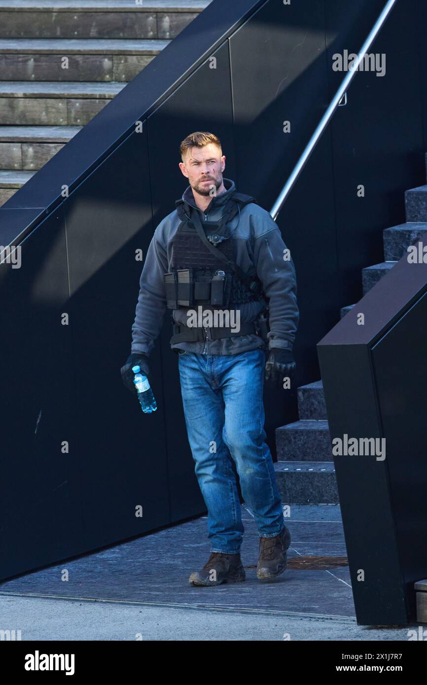 Action scene during filming of the Netflix blockbuster sequel Tyler ...