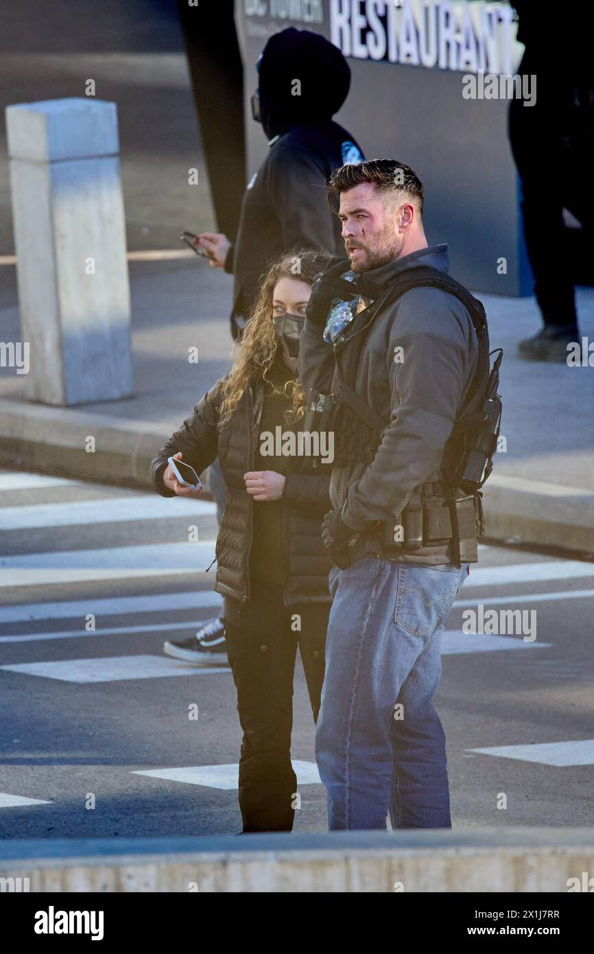 Action scene during filming of the Netflix blockbuster sequel Tyler ...