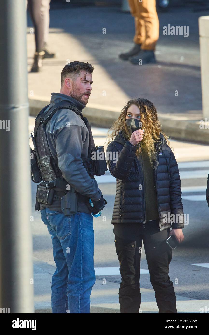 Action scene during filming of the Netflix blockbuster sequel Tyler ...