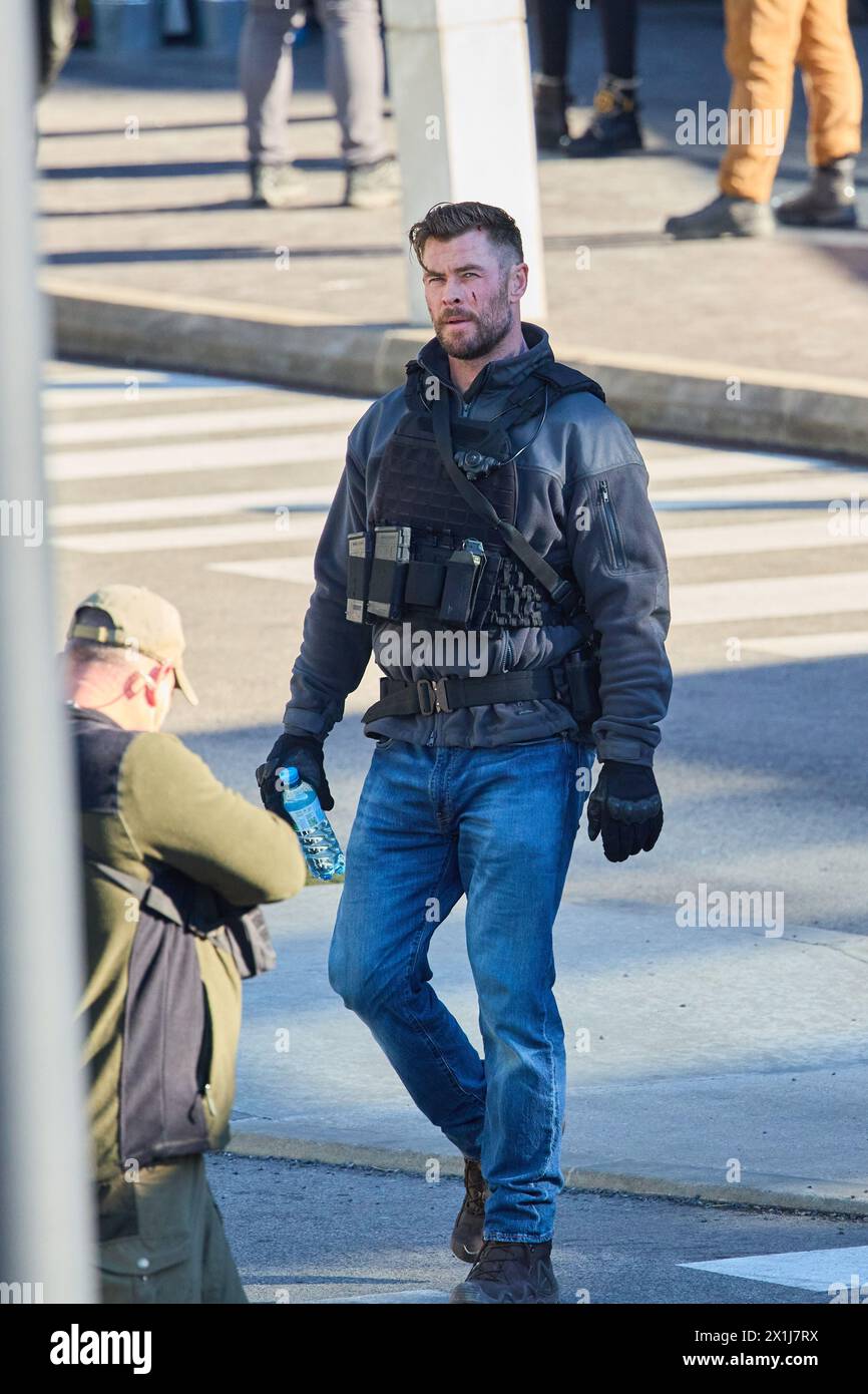 Action scene during filming of the Netflix blockbuster sequel Tyler ...