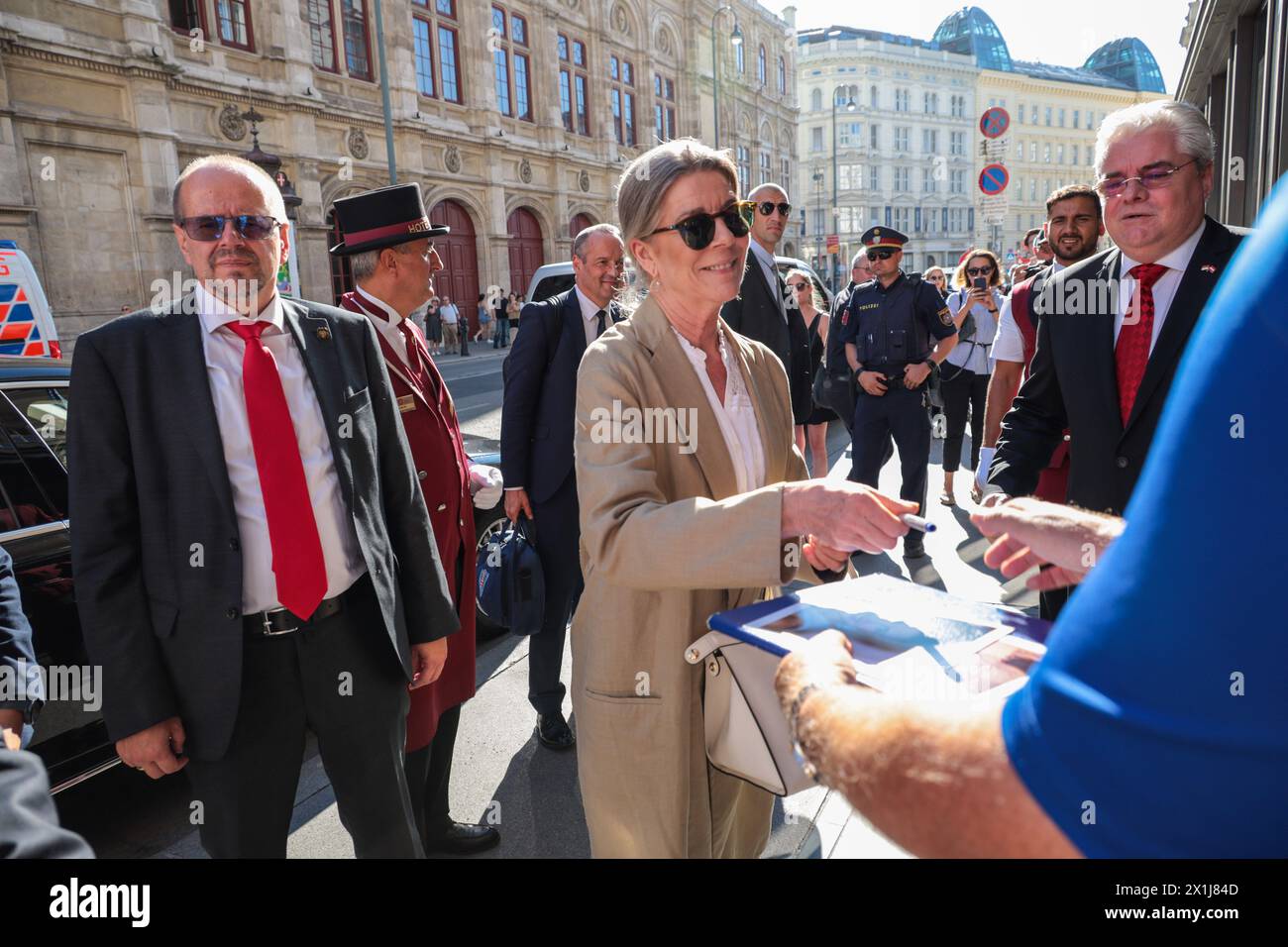 Albert II, Prince of Monaco, and Caroline of Monaco arrive in Vienna to ...