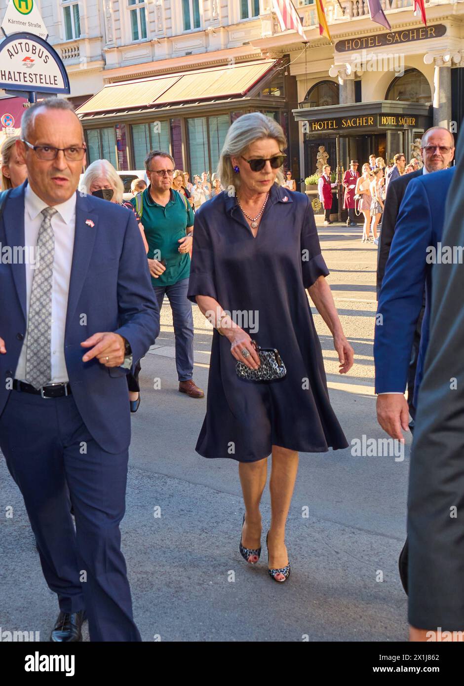 Albert II, Prince of Monaco, and Caroline of Monaco arrive in Vienna to ...