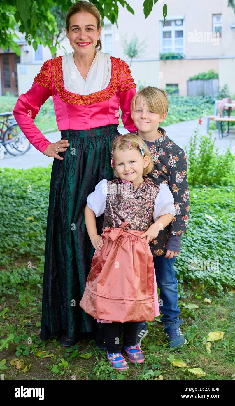 Austrian film director Ruth MADER, wears a dirndl during fitting for ...
