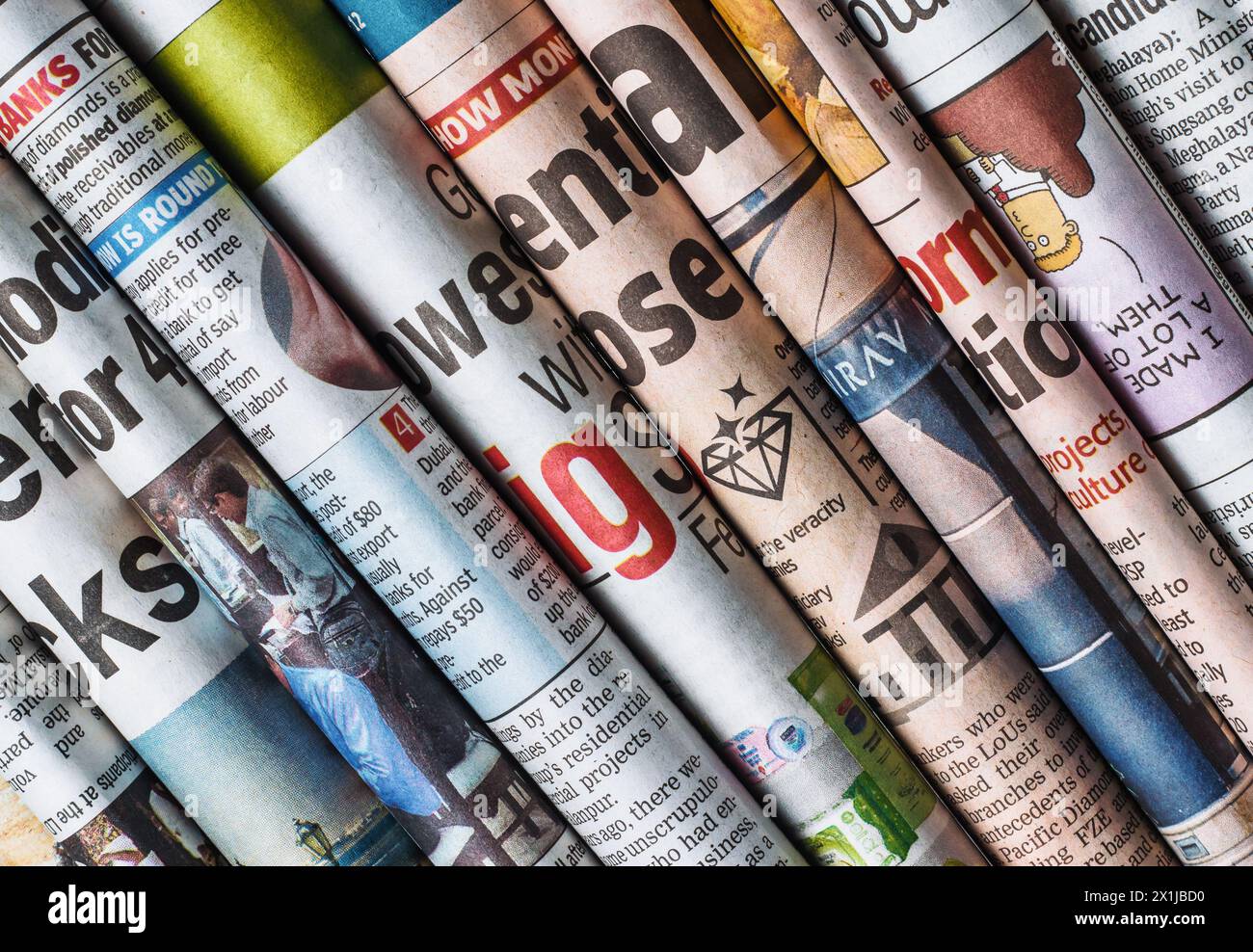 London, UK - April 17 2024: Close-up of a group of English language ...