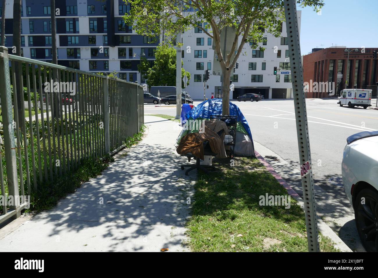 Los Angeles, California, USA 16th April 2024 Homeless Tents Camp on ...