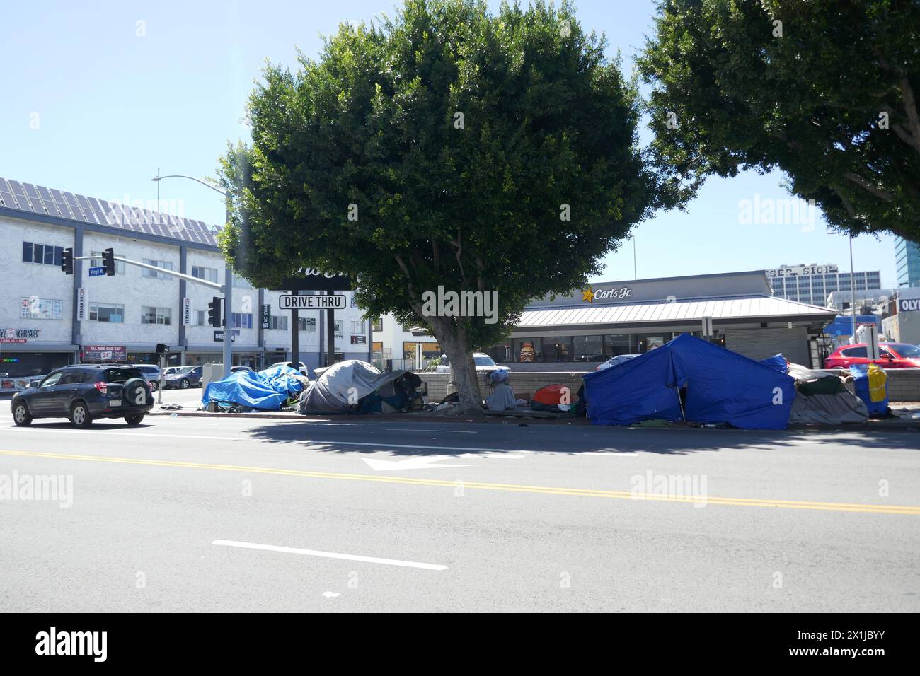 Los Angeles, California, USA 16th April 2024 Homeless Tents Camp on ...