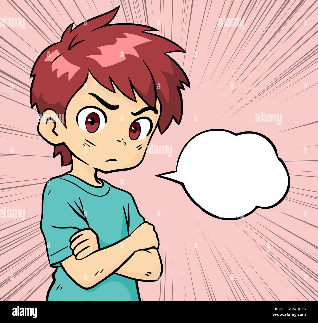 Offended little boy anime Stock Vector Image & Art - Alamy