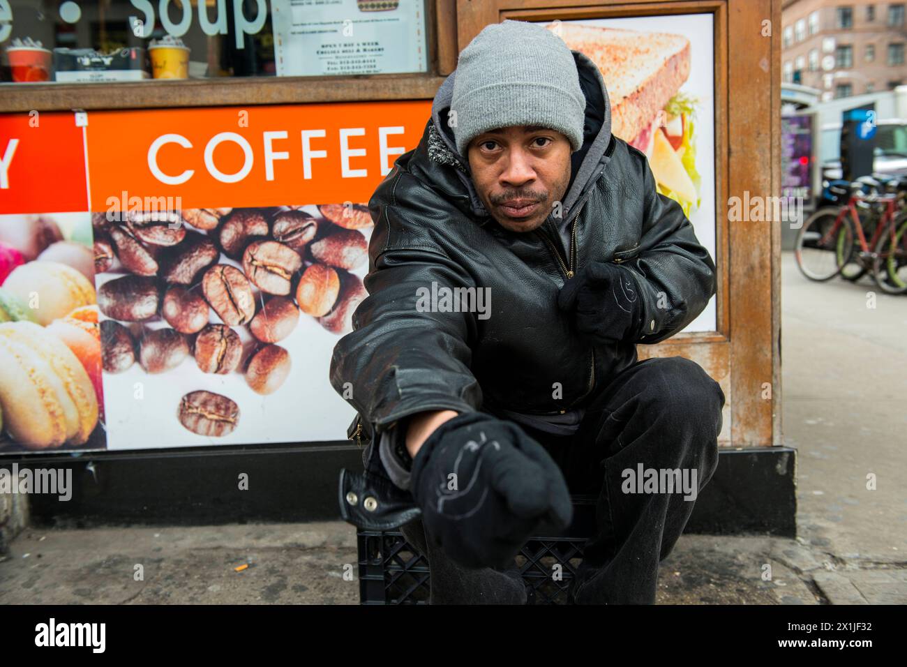 Homeless African-American Man Homeless African-American Male spending ...