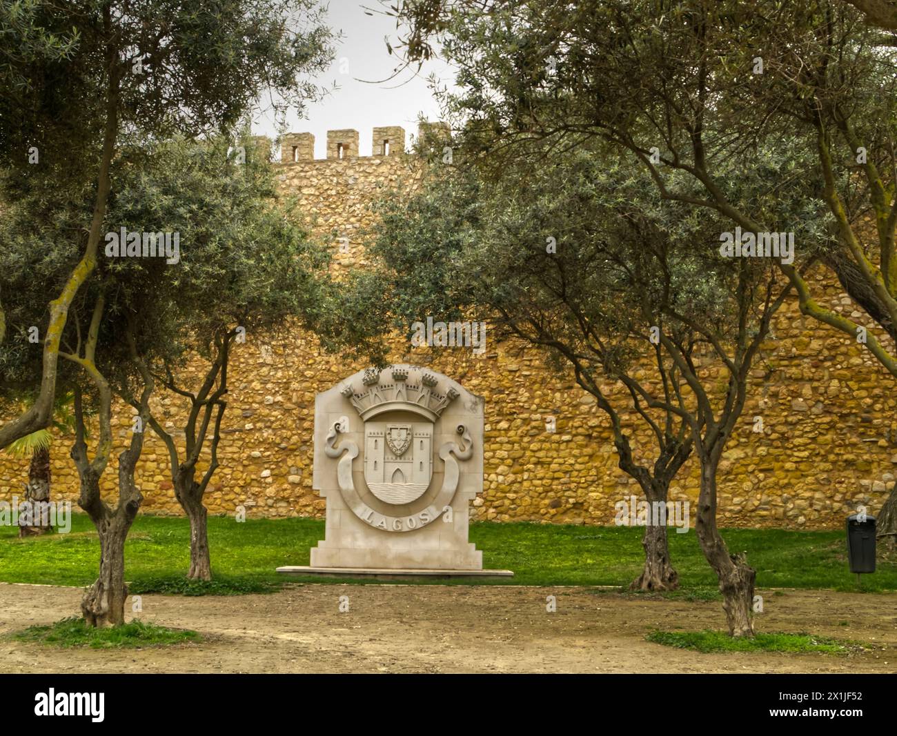 Sculpture in the Constitution Garden showing the coat of arms of Lagos ...