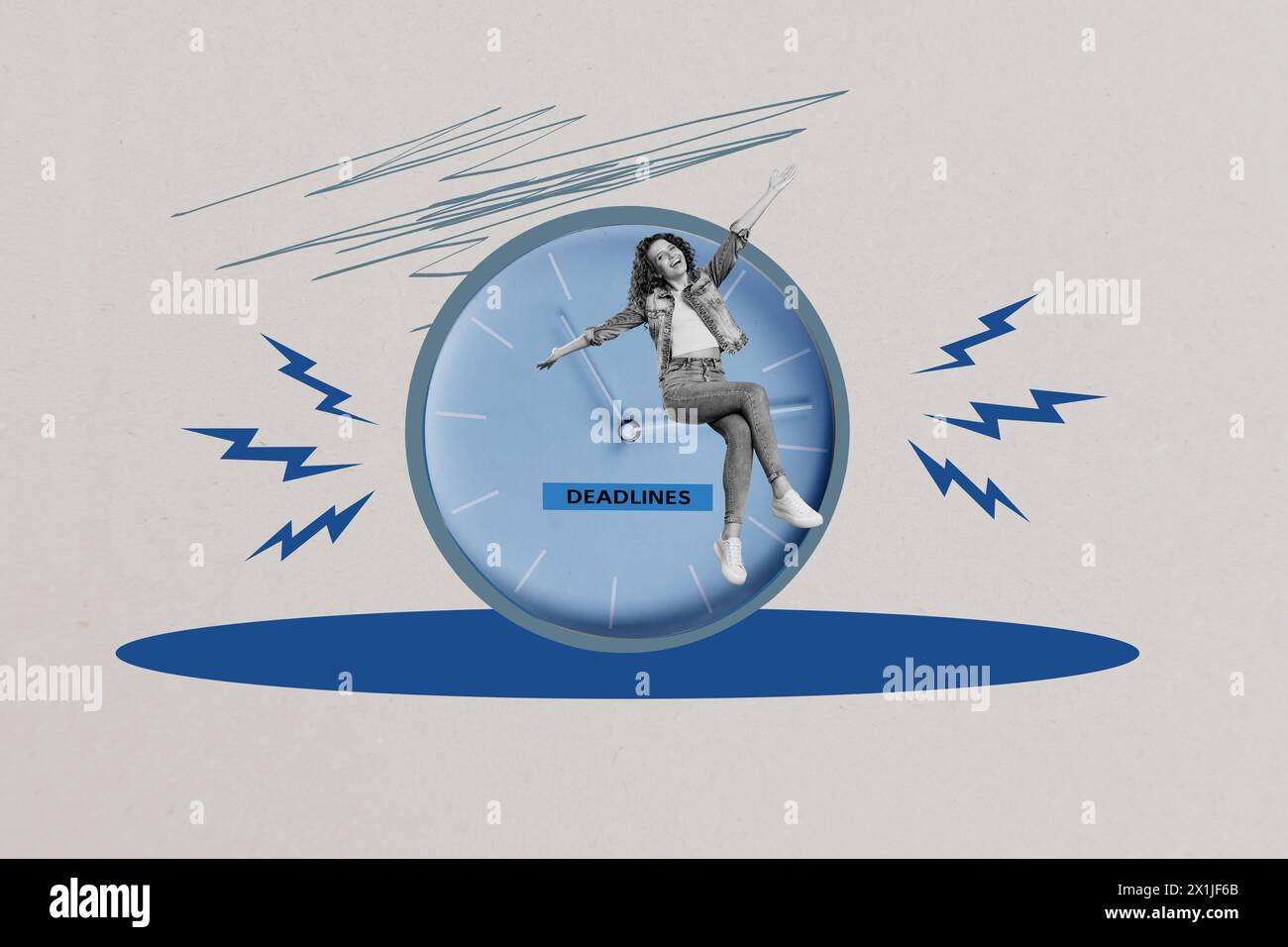 Trend artwork sketch composite photo collage of young worker student ...