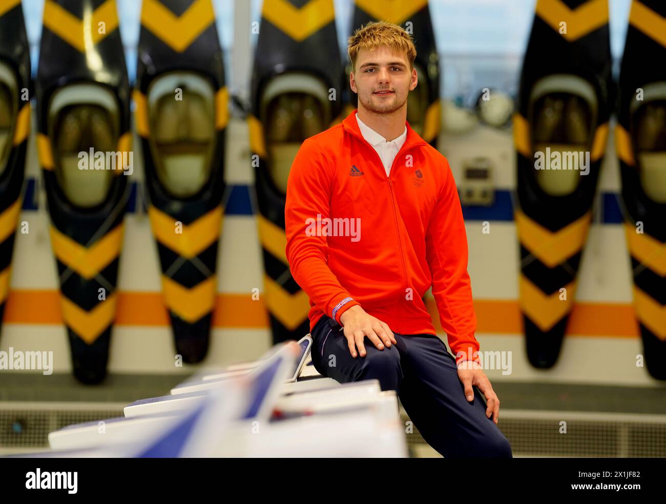 Jacob Whittle during a Team GB Paris 2024 swimming team media day at ...