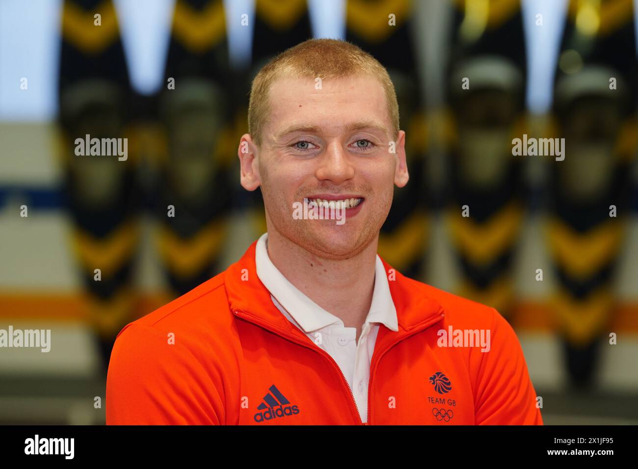Kieran Bird during a Team GB Paris 2024 swimming team media day at ...