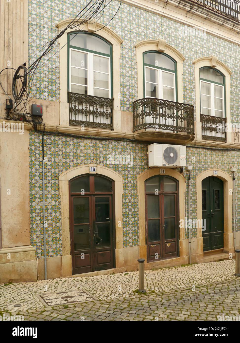 typical tile fronted house, Slives,Algarve, Portugal, Europe Stock ...
