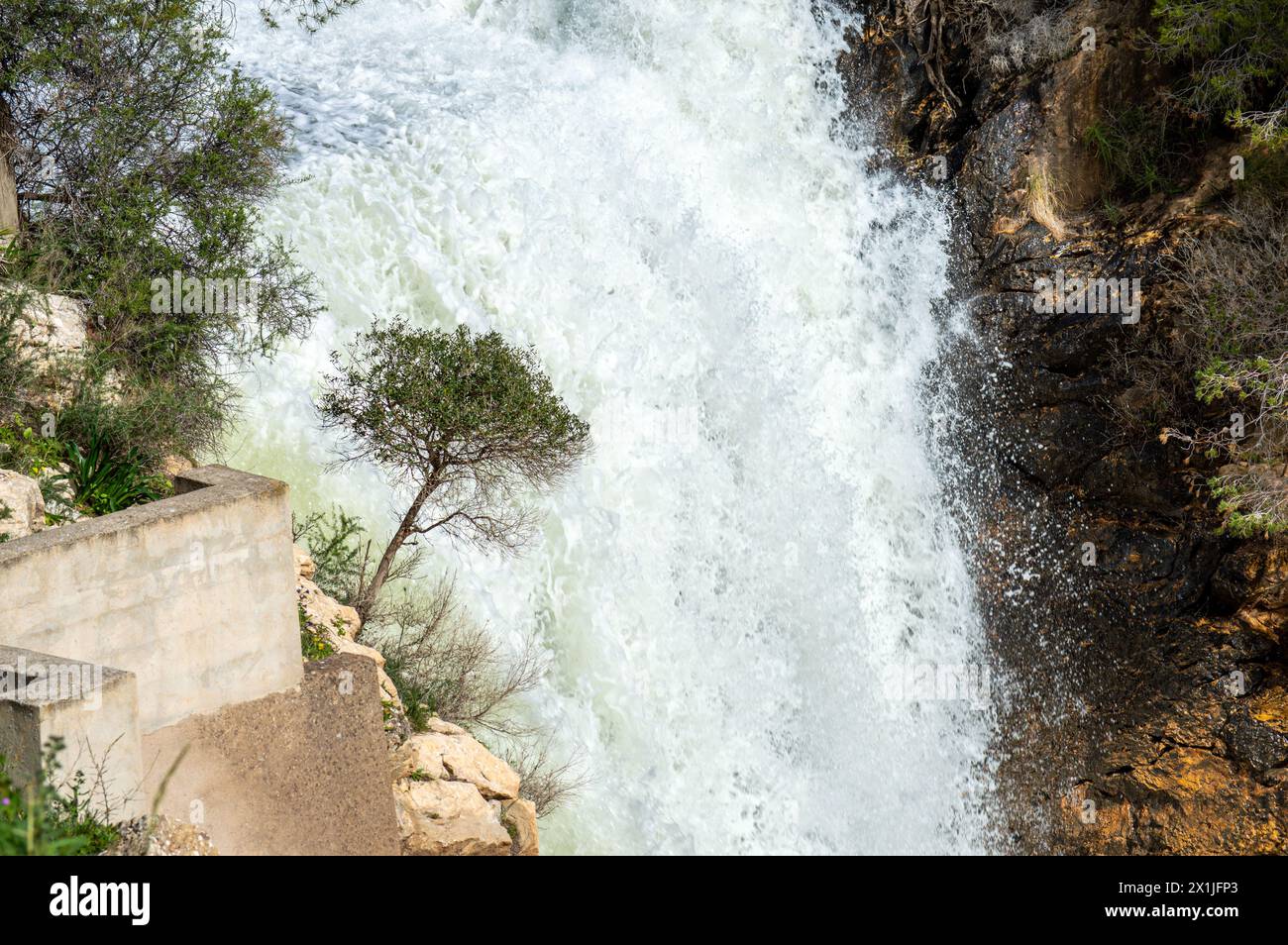 Caminito del Ray, The King's Path. Walkway pinned along the steep walls ...