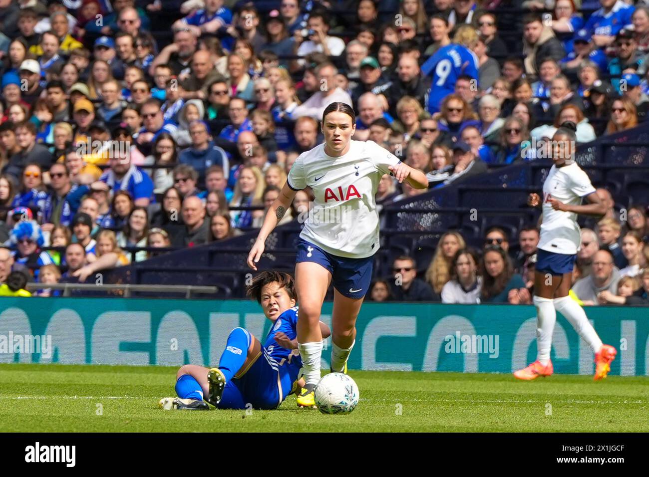 Tottenham, London, UK. 14th Apr, 2024. Grace Clinton runs for the ball ...