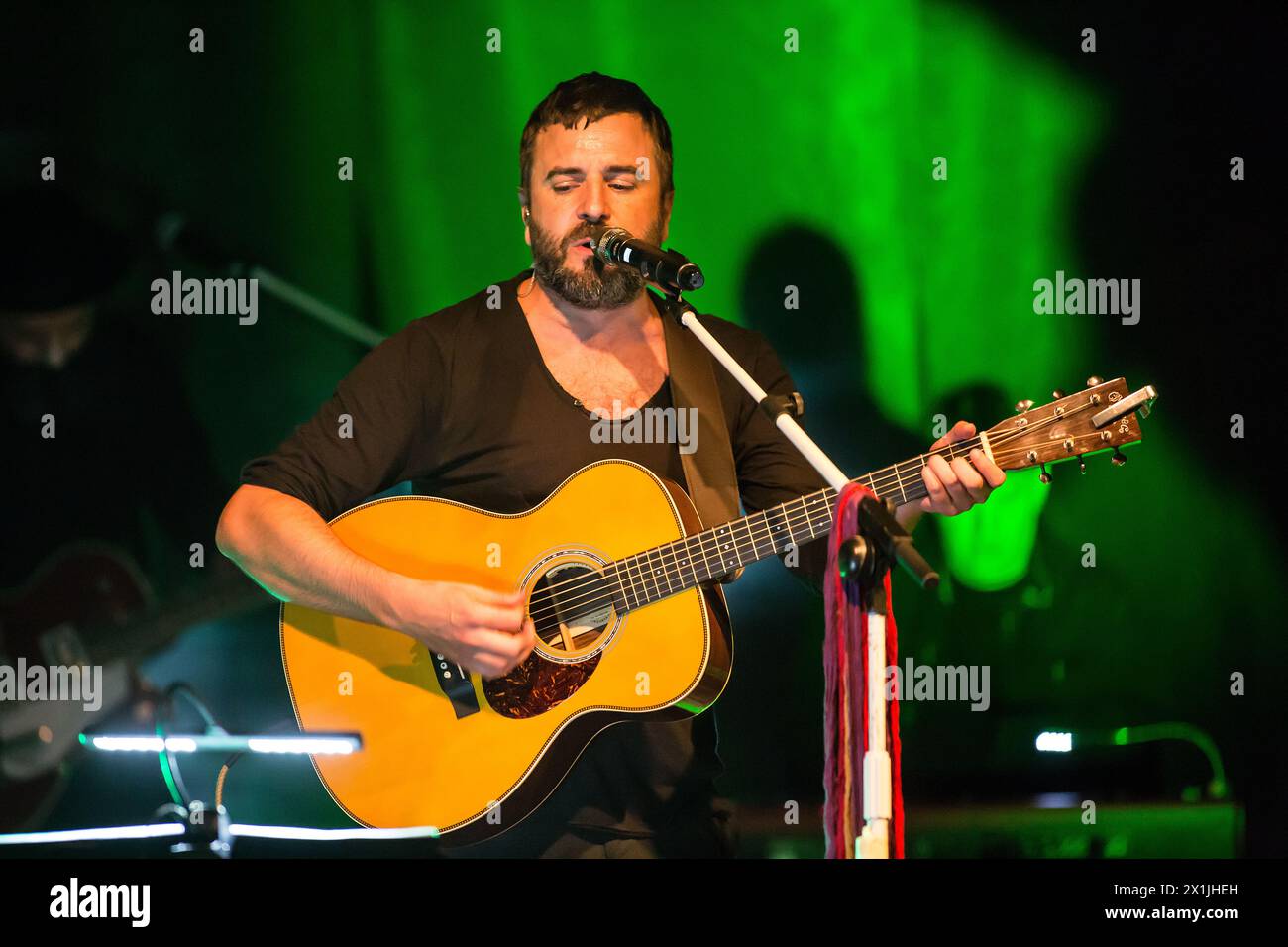 The Basque music group Ken Zazpi in a concert with their singer Eñaut ...