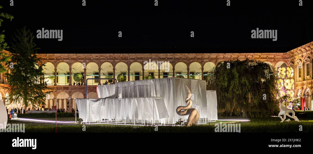 Milan, Italy - april 16 2024 -Fuorisalone Milan design week - in the ...