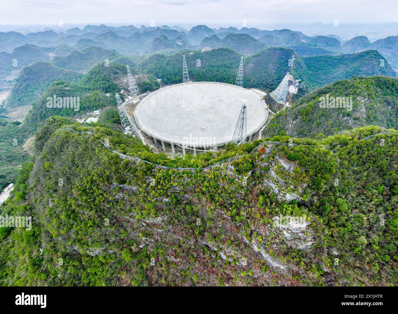 Guiyang. 26th Feb, 2024. A drone photo taken on Feb. 26, 2024 shows ...