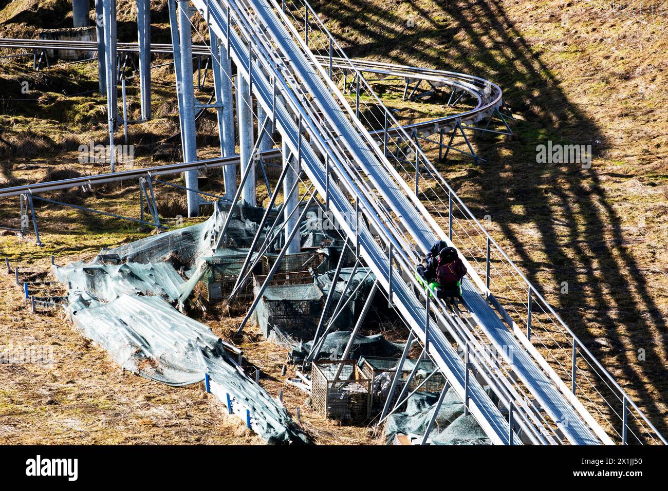 attraction near the ski slope at the resort. active recreation with ...