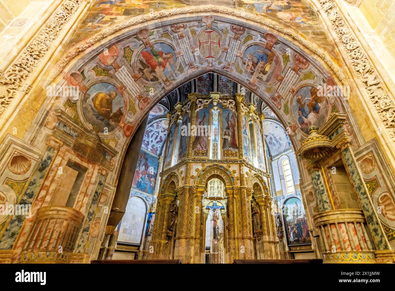 The Charola is a central space in the Templar Palace of Tomar, Portugal ...