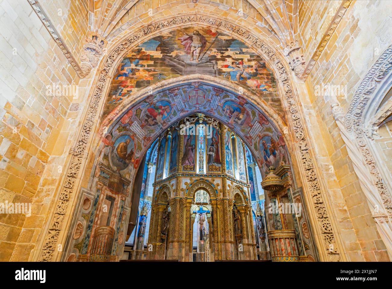 The Charola is a central space in the Templar Palace of Tomar, Portugal ...