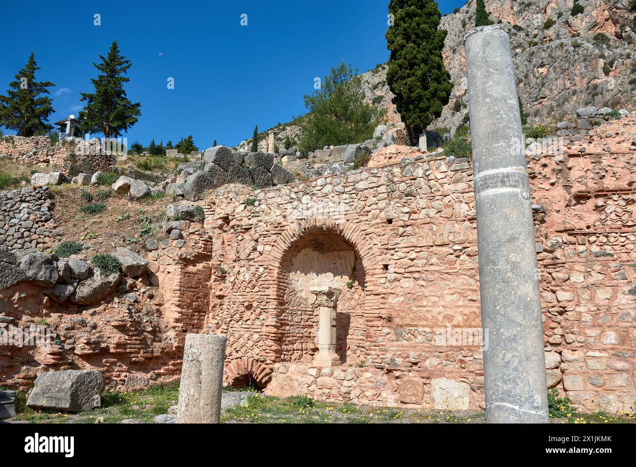 The Treasury of Athens or Athenian Treasure in Delphi. Delphi is ...
