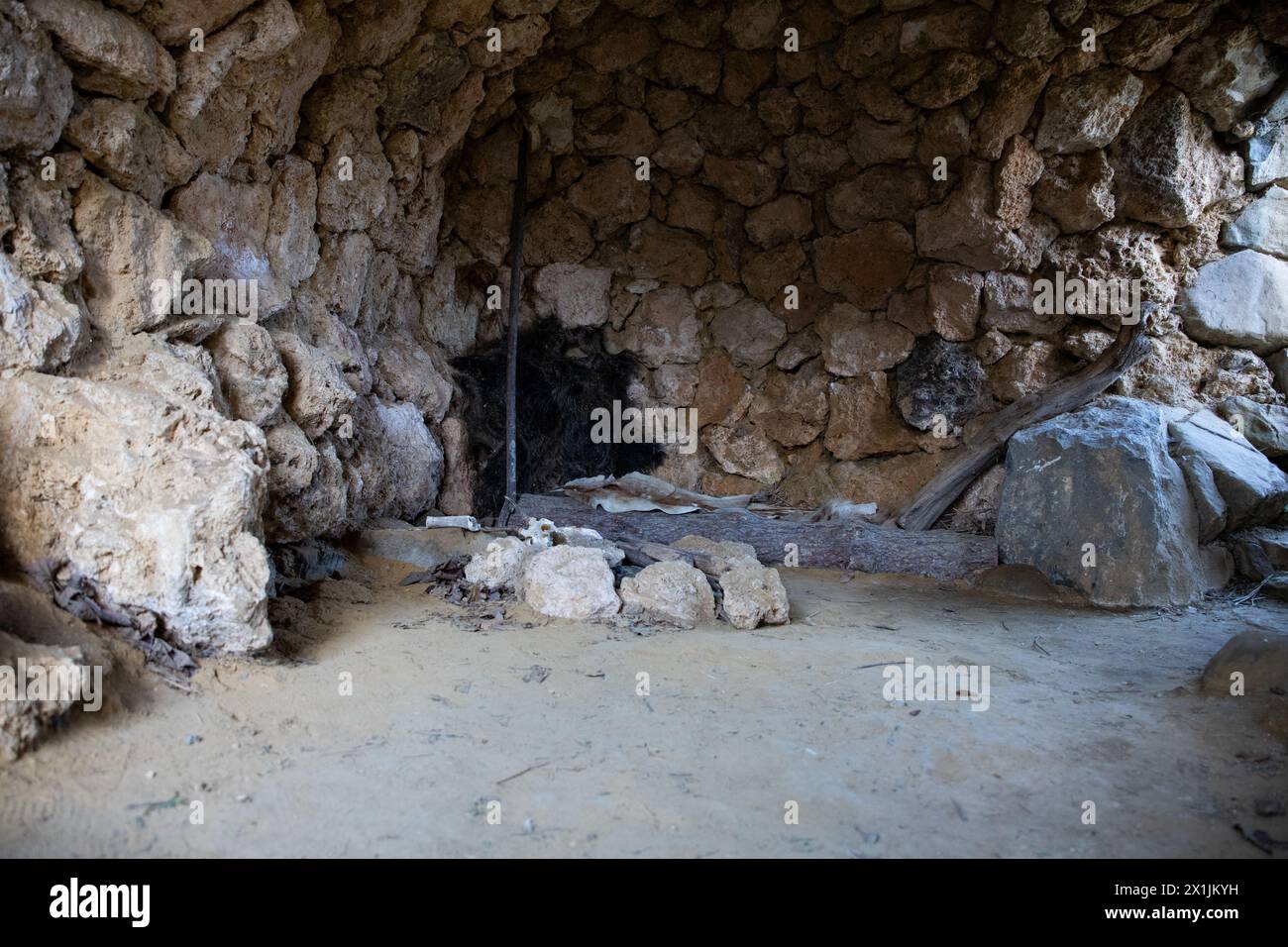 Interior of a caveman's cave from prehistoric ages in Serbia Stock ...
