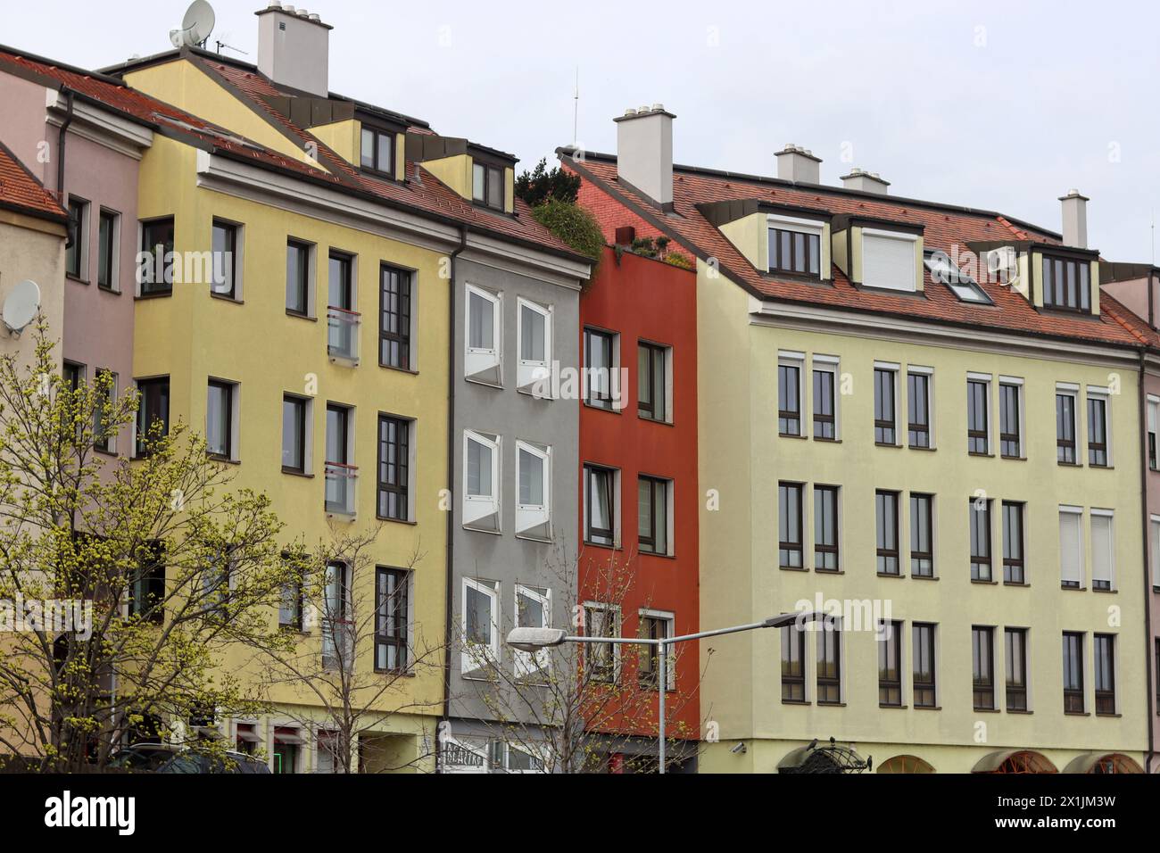 Colorful facades of houses close up photo. Architecture of Europe Stock ...
